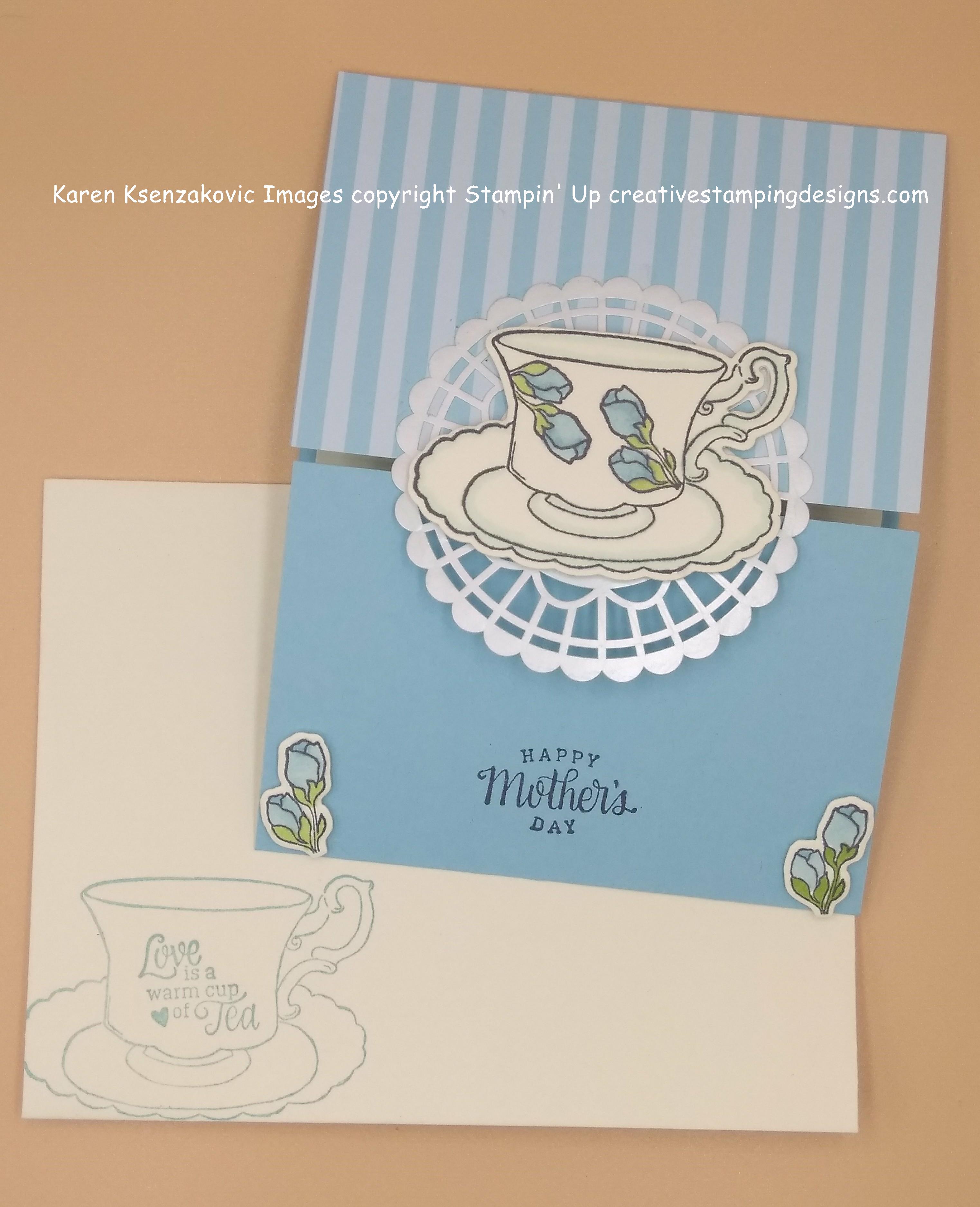 Stampin’ Up Tea Together Fun Fold Card | Creative Stamping Designs