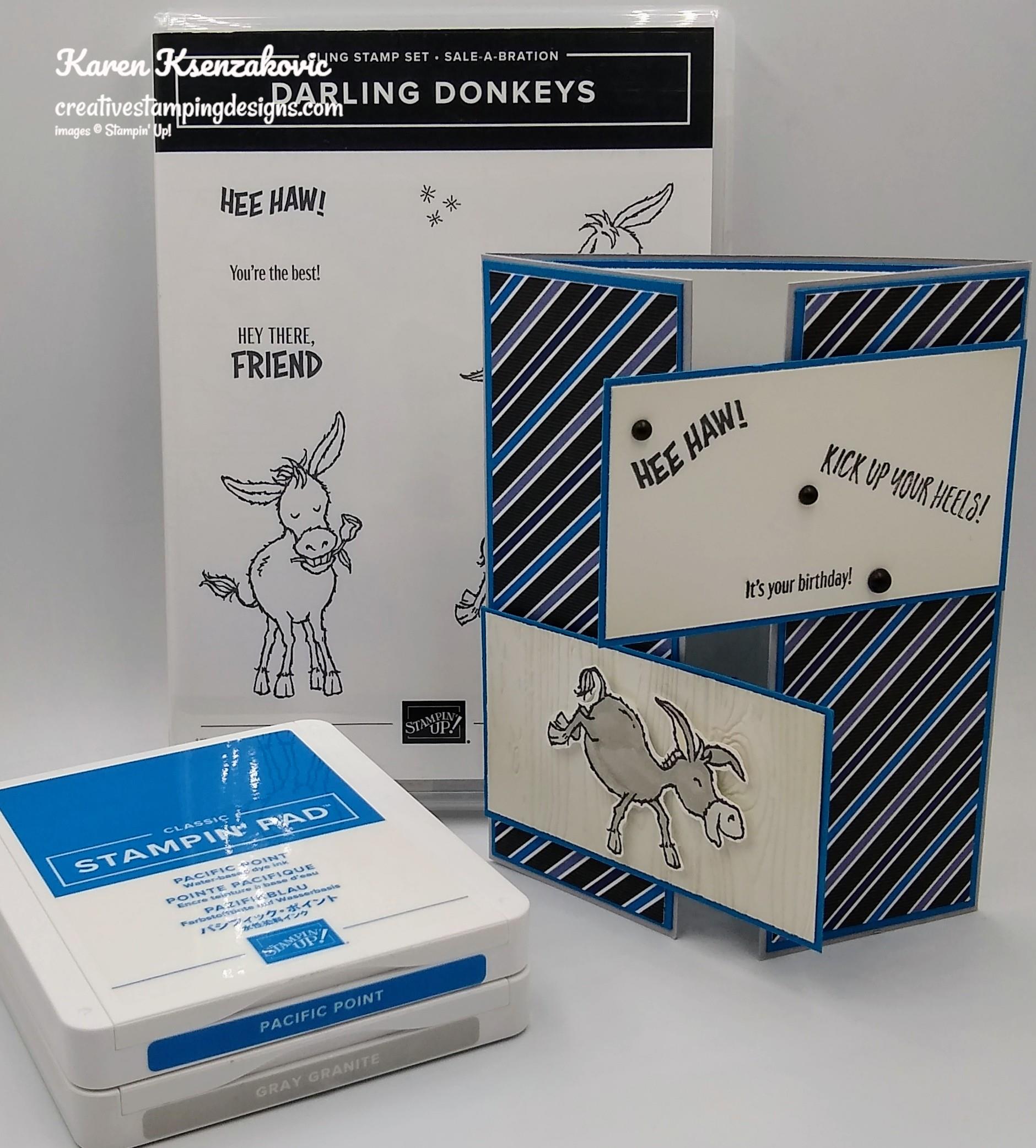 Stampin’ Up! Darling Donkey for Fun Fold Friday | Creative Stamping Designs