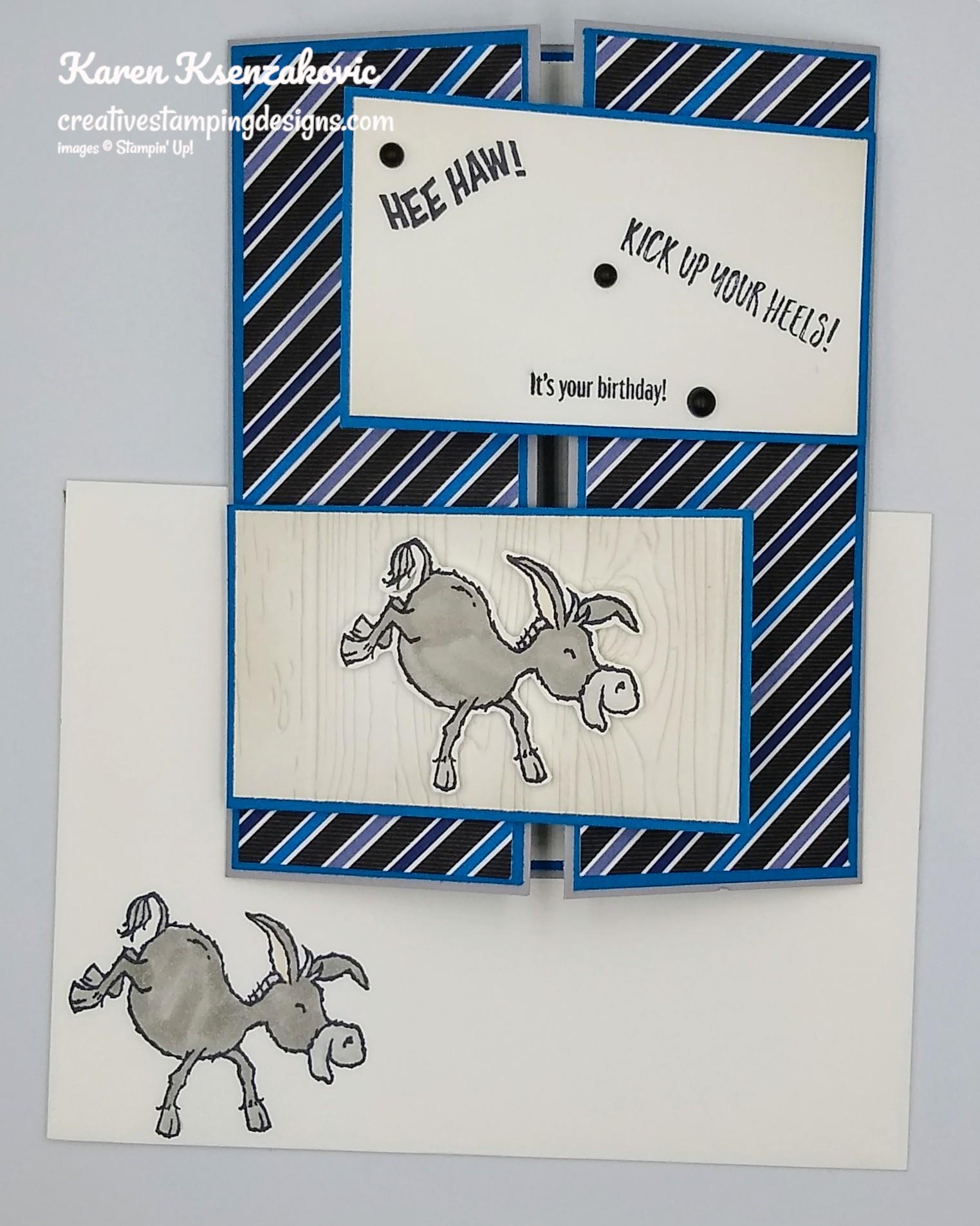 Stampin’ Up! Darling Donkey for Fun Fold Friday | Creative Stamping Designs