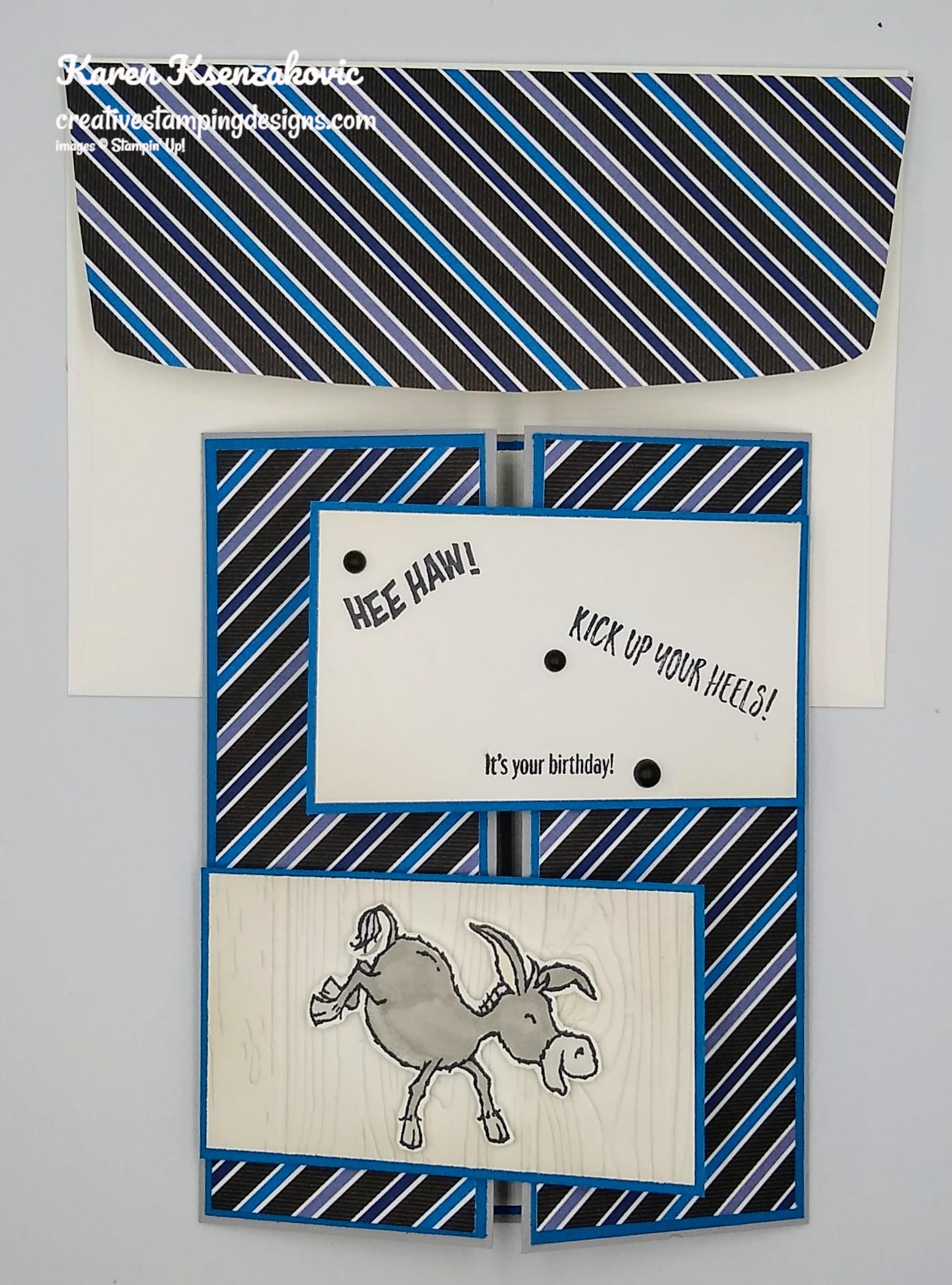Stampin’ Up! Darling Donkey for Fun Fold Friday | Creative Stamping Designs
