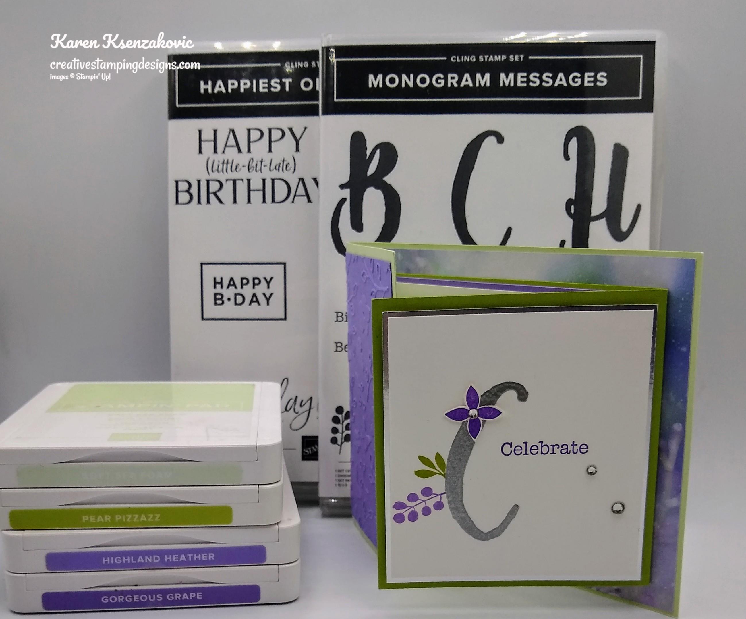 Stampin’ Up! Monogram Messages for Fun Fold Friday | Creative Stamping ...