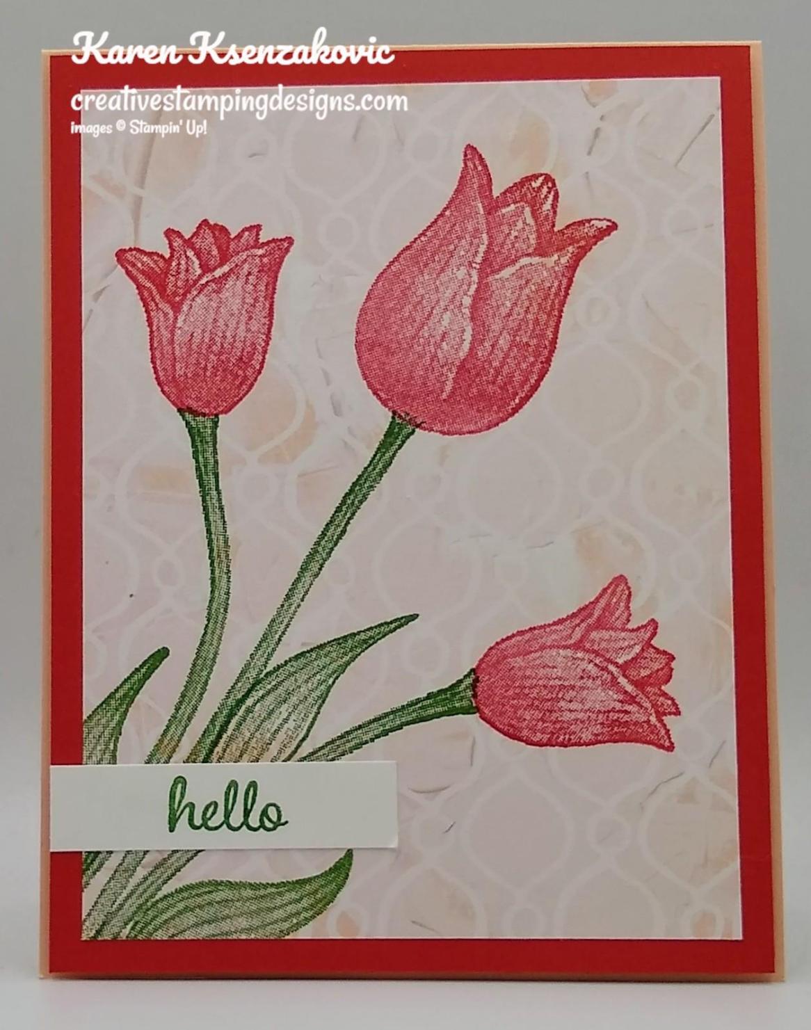Stampin’ Up! Timeless Tulips CAS Easter Card | Creative Stamping Designs