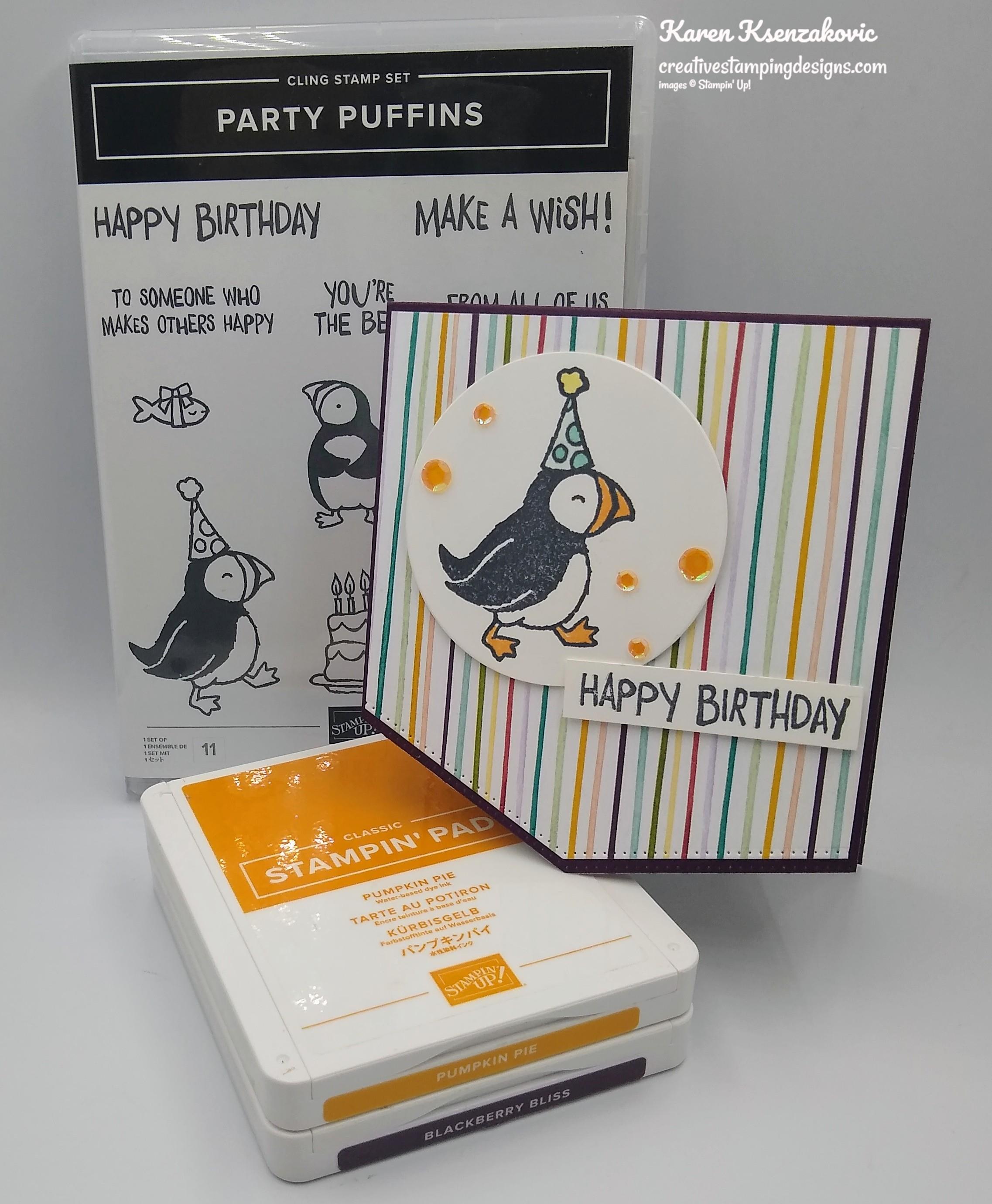 Stampin’ Up! Party Puffins Pop-Up for Fun Fold Friday | Creative ...
