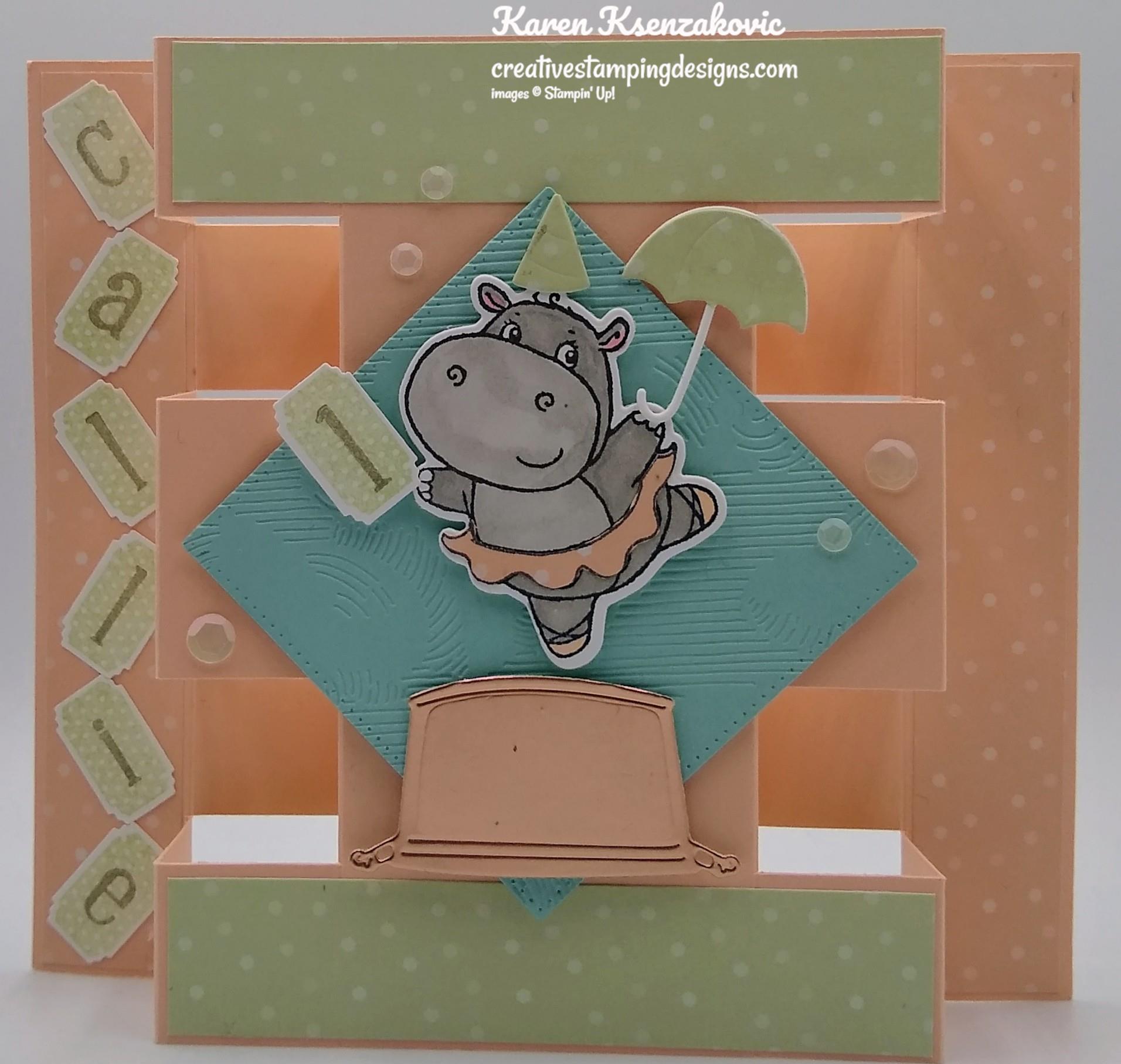 Stampin Up Hippest Hippos Fun Fold With Video Tutorial Creative