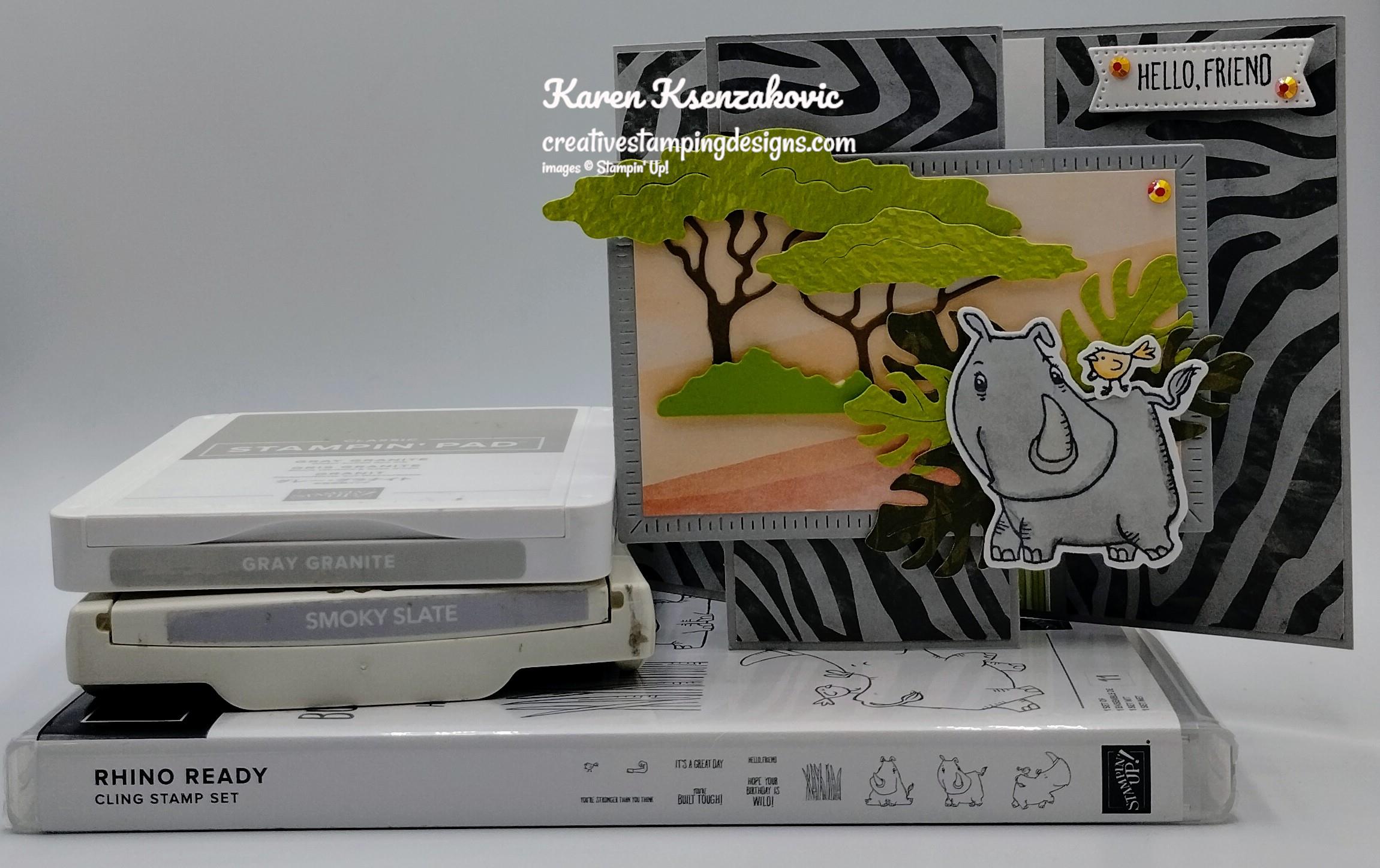 Stampin’ Up! Rhino Ready for Fun Fold Friday | Creative Stamping Designs