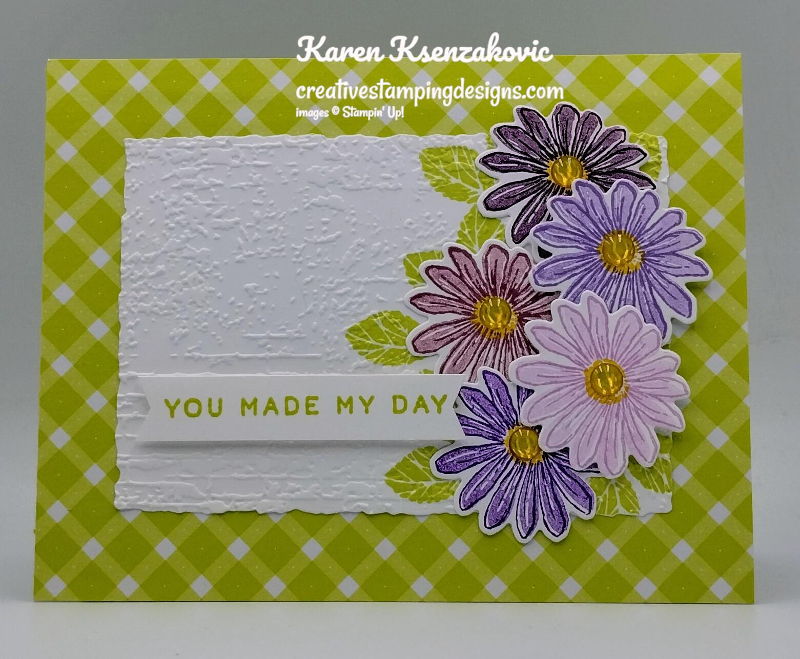 Stampin’ Up! Cheerful Daisies in Purples | Creative Stamping Designs
