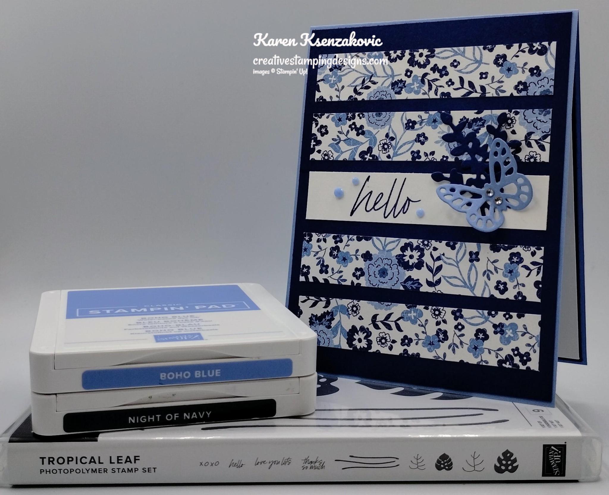 Stampin’ Up! Tropical Leave Monochromatic Card | Creative Stamping Designs