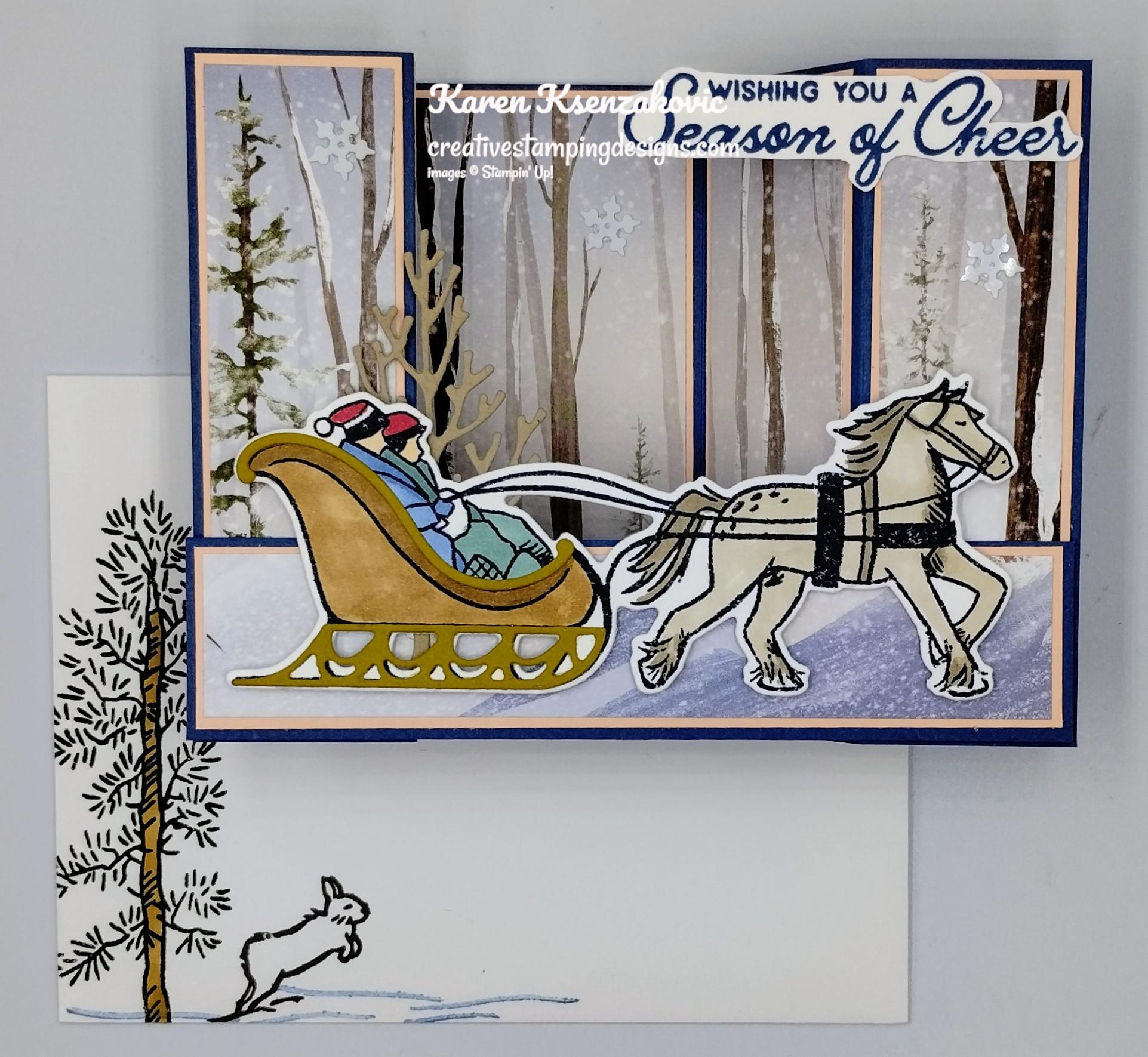 Stampin’ Up! Horse & Sleigh for Fun Fold Friday | Creative Stamping Designs