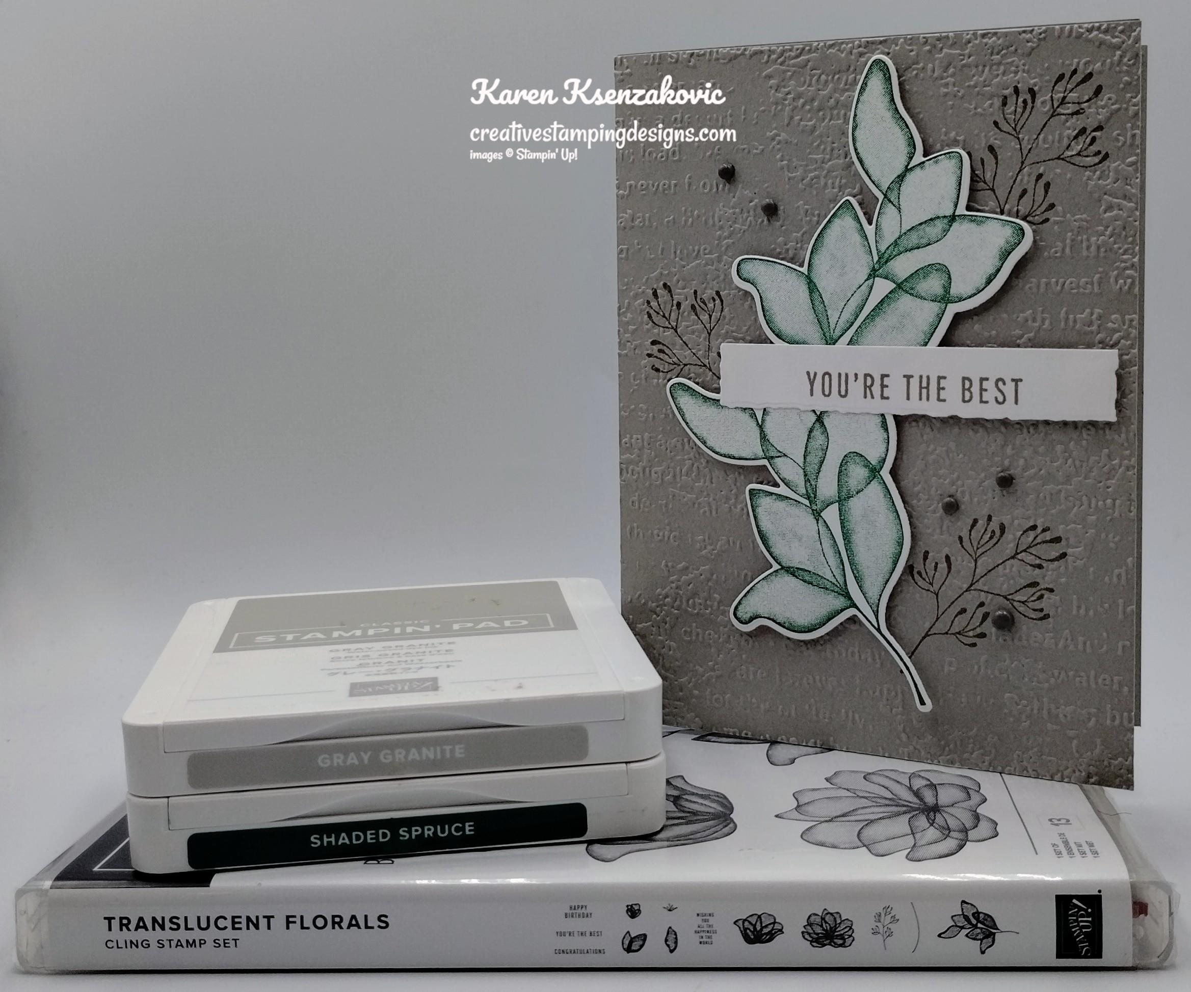 Stampin’ Up! Translucent Florals CAS Masculine | Creative Stamping Designs