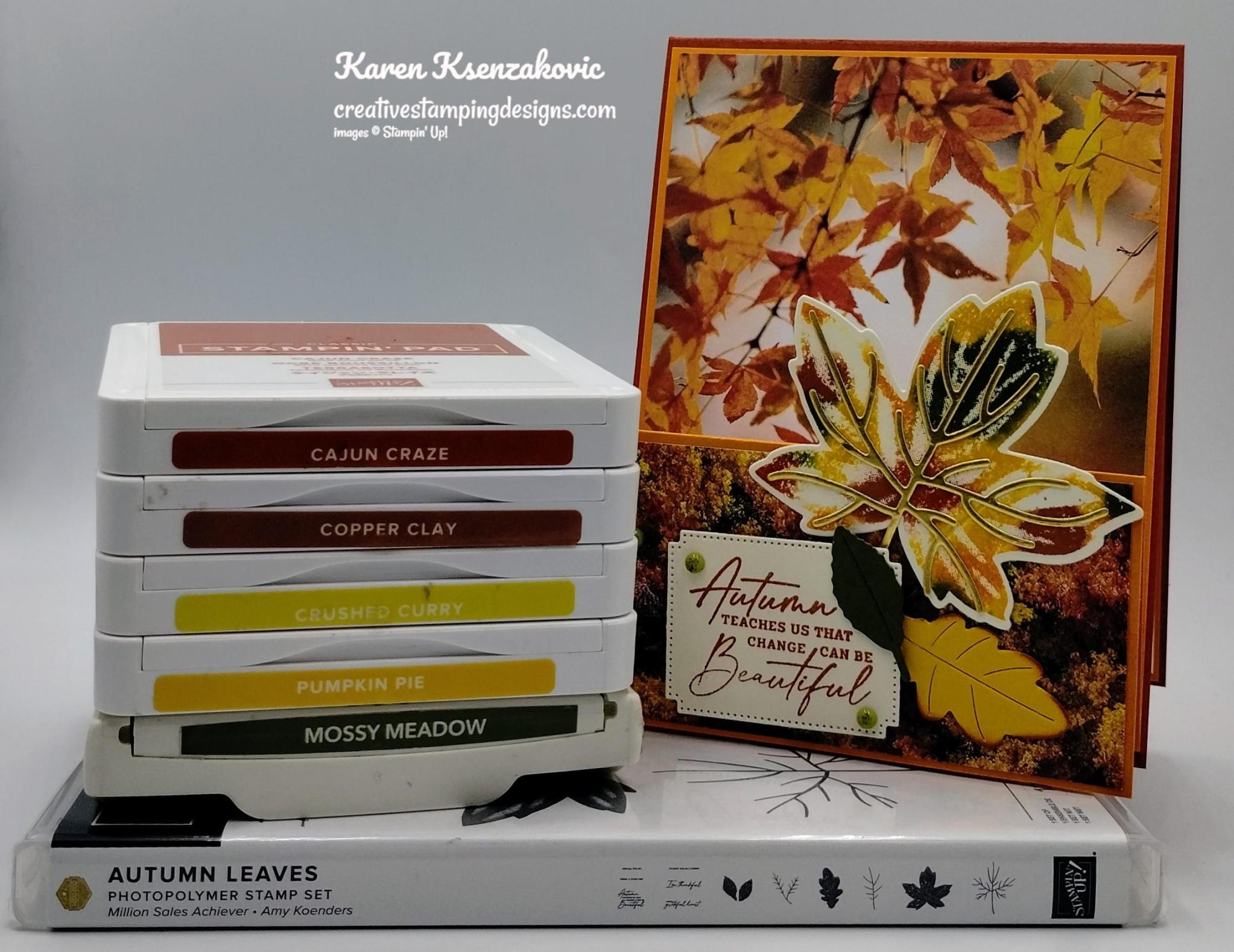 Stampin’ Up! Autumn Leaves Easel Fun Fold Card | Creative Stamping Designs