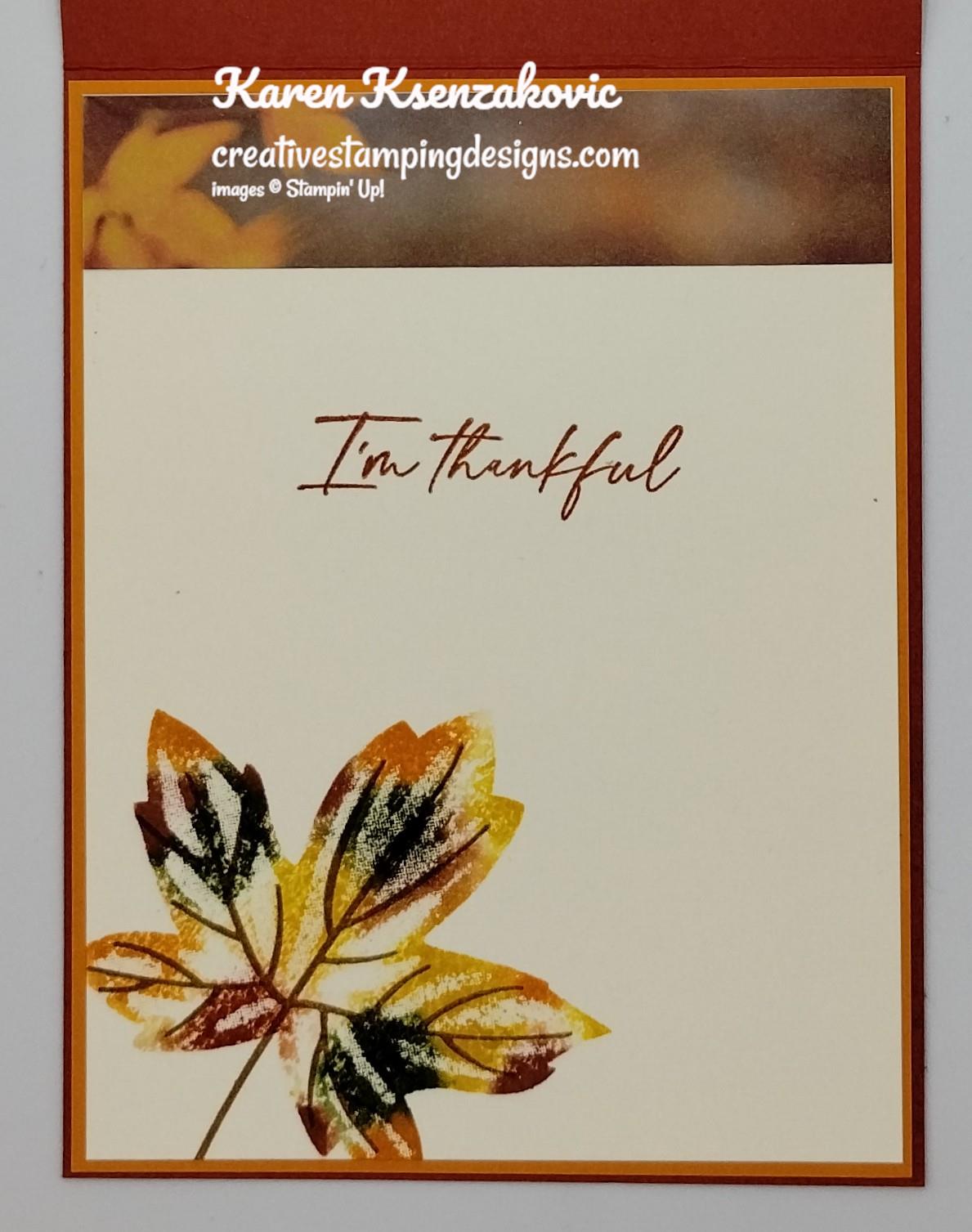 Stampin’ Up! Autumn Leaves Easel Fun Fold Card | Creative Stamping Designs