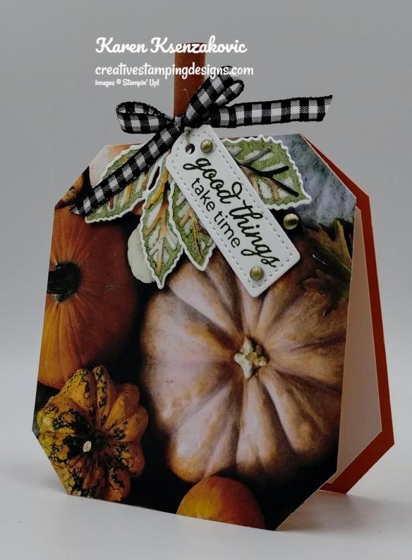 Stampin’ Up! Autumn Leaves Pumpkin Card | Creative Stamping Designs