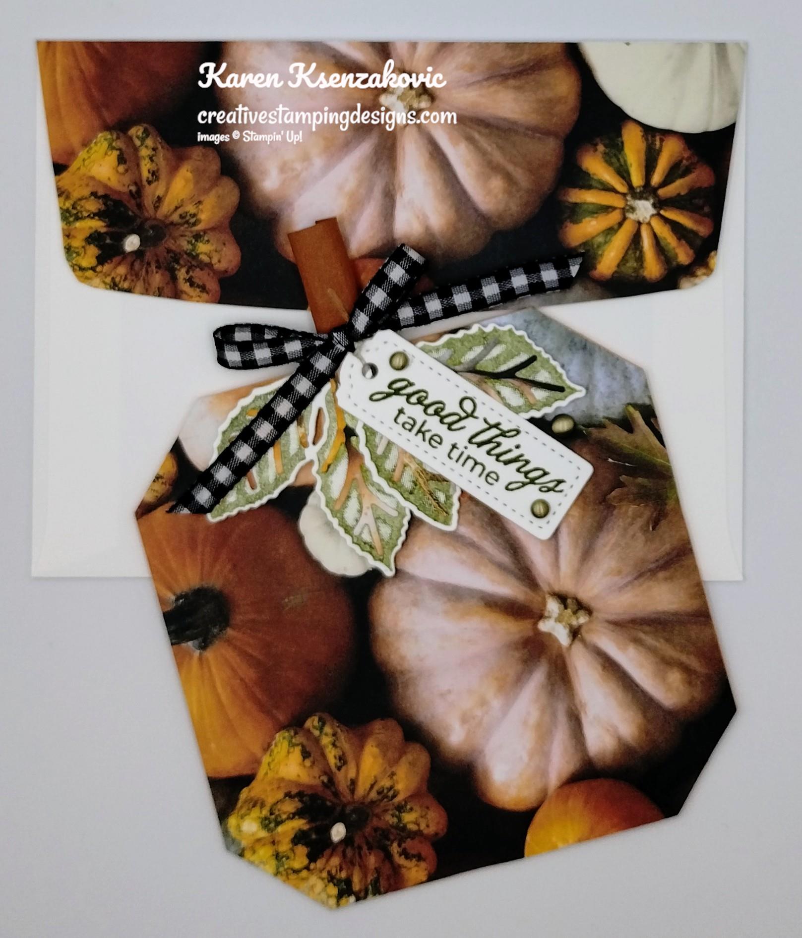 Stampin’ Up! Autumn Leaves Pumpkin Card | Creative Stamping Designs