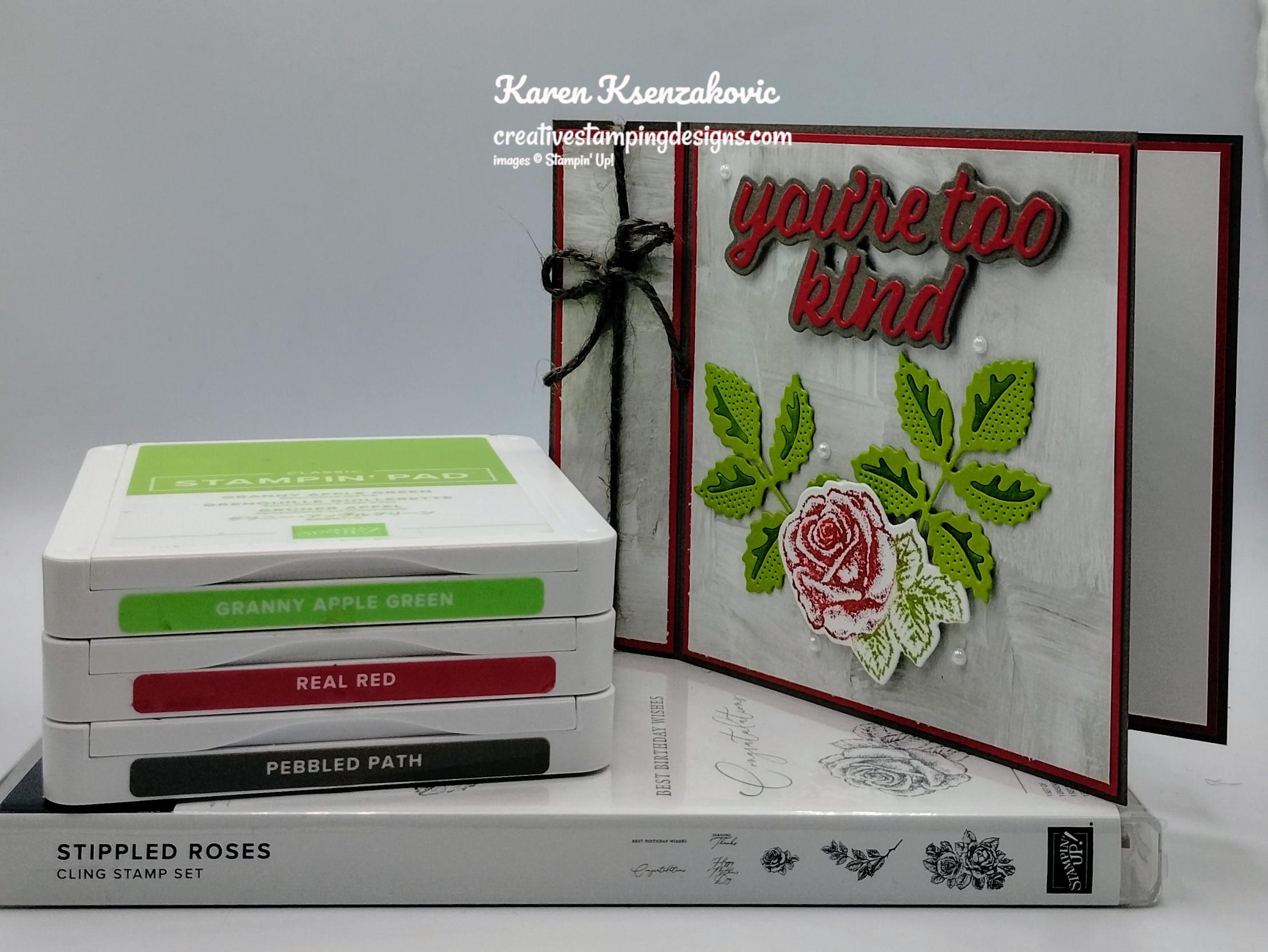 Stampin’ Up! Stippled Roses for Fun Fold Friday | Creative Stamping Designs