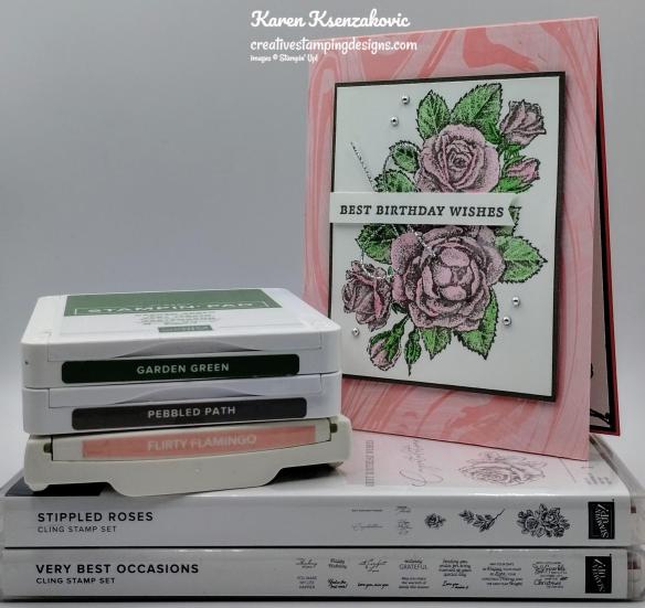 Stampin’ Up! Stippled Roses in Pink | Creative Stamping Designs