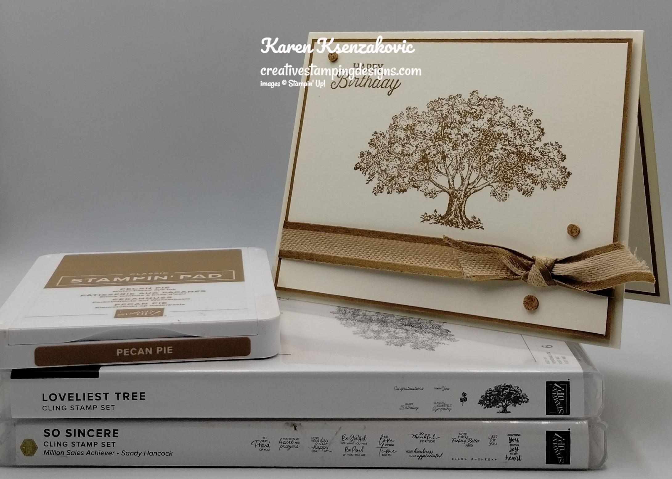 Stampin’ Up! Loveliest Tree CAS Masculine Card | Creative Stamping Designs