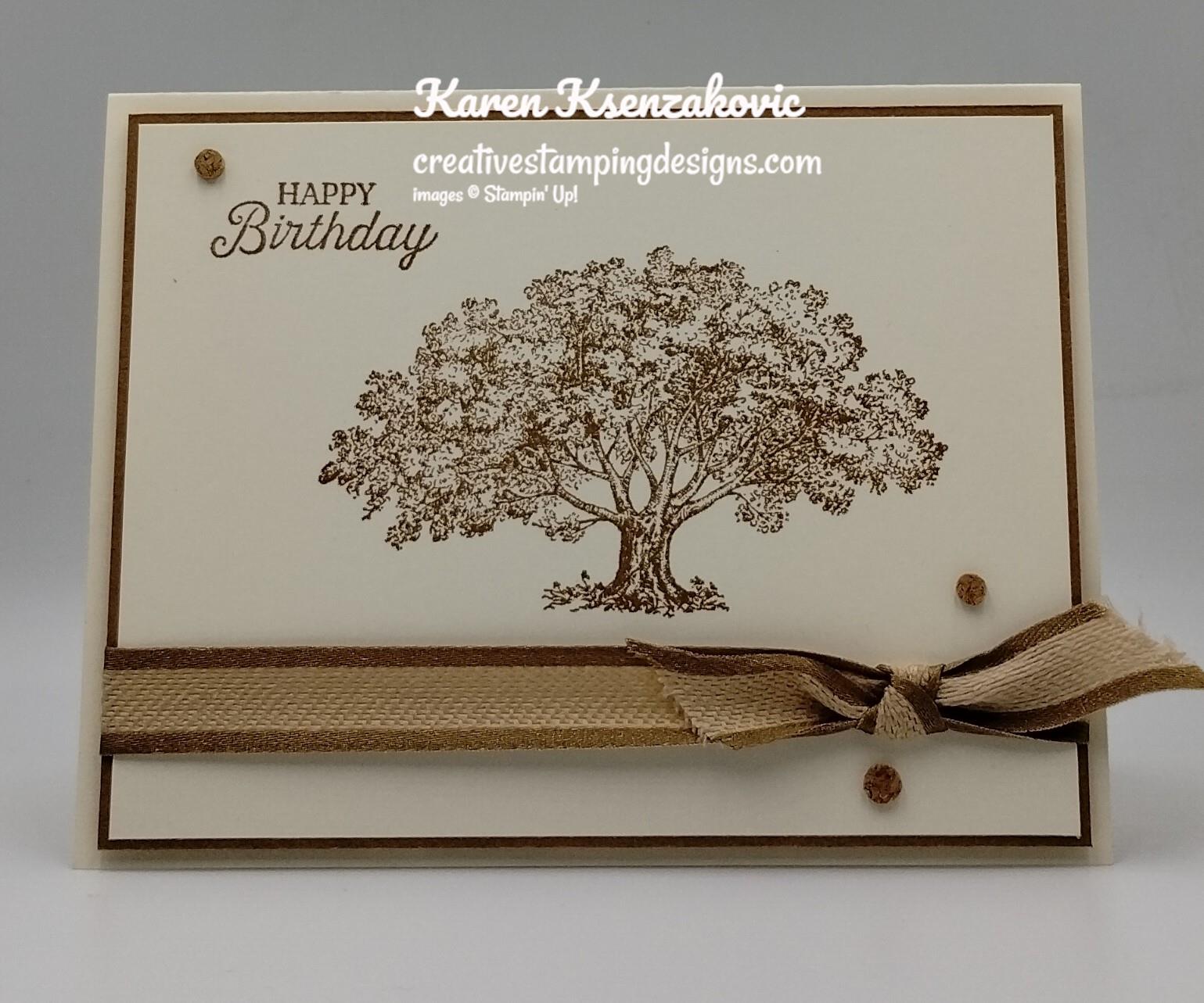 Stampin’ Up! Loveliest Tree CAS Masculine Card | Creative Stamping Designs