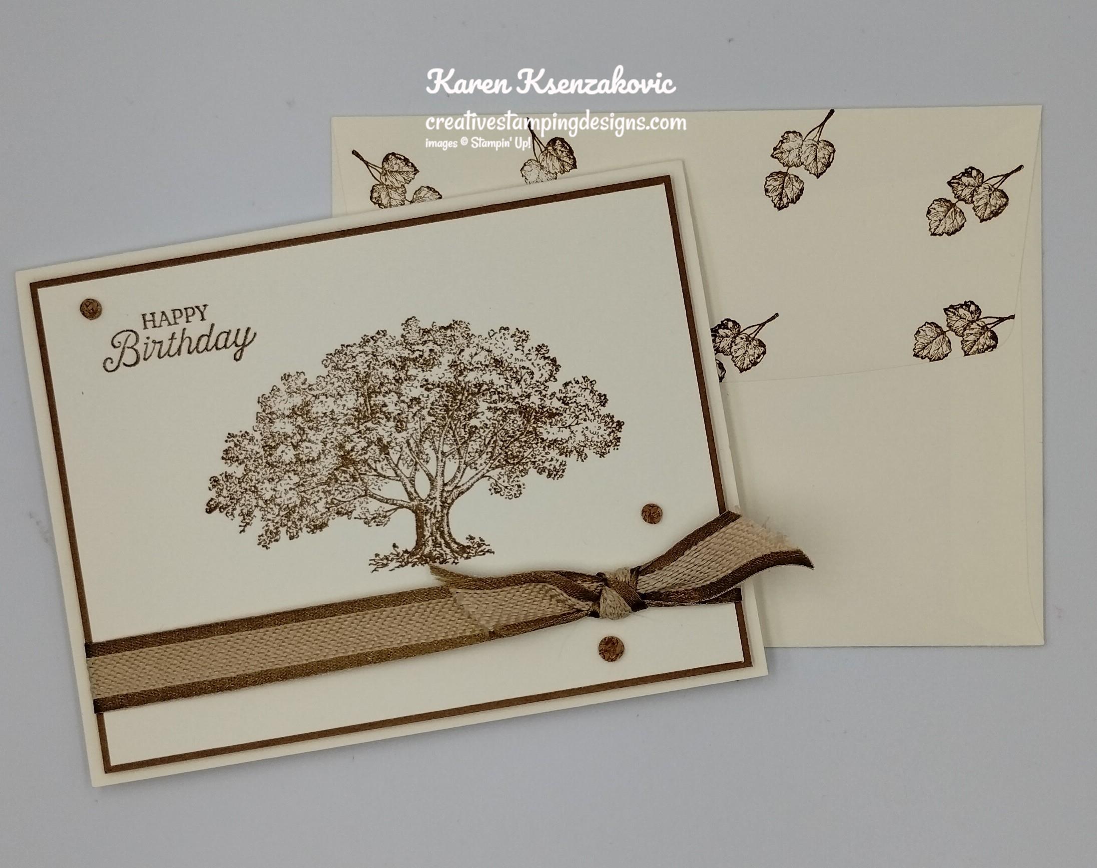 Stampin’ Up! Loveliest Tree CAS Masculine Card | Creative Stamping Designs