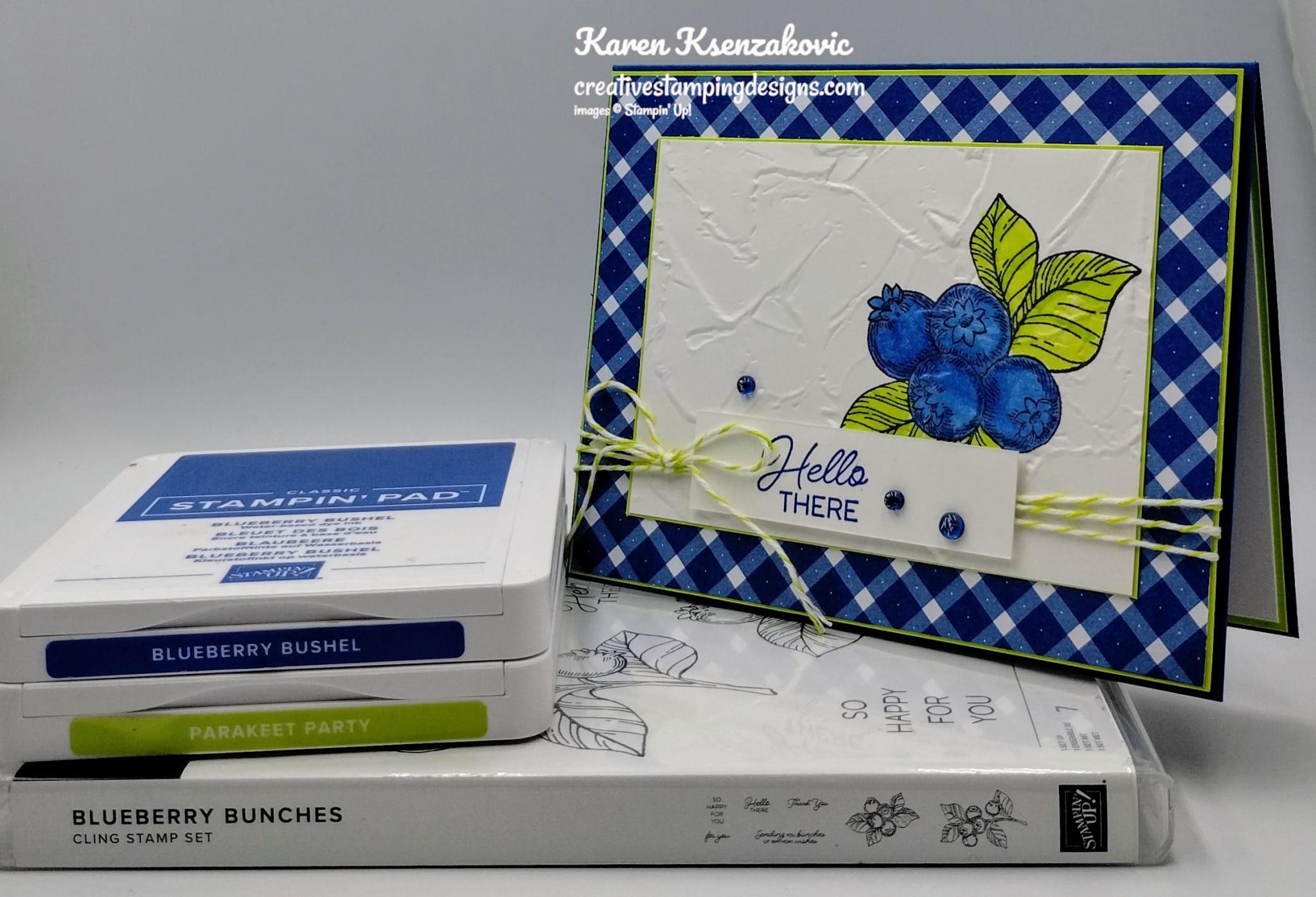 Stampin’ Up! Blueberry Bunches Hello | Creative Stamping Designs