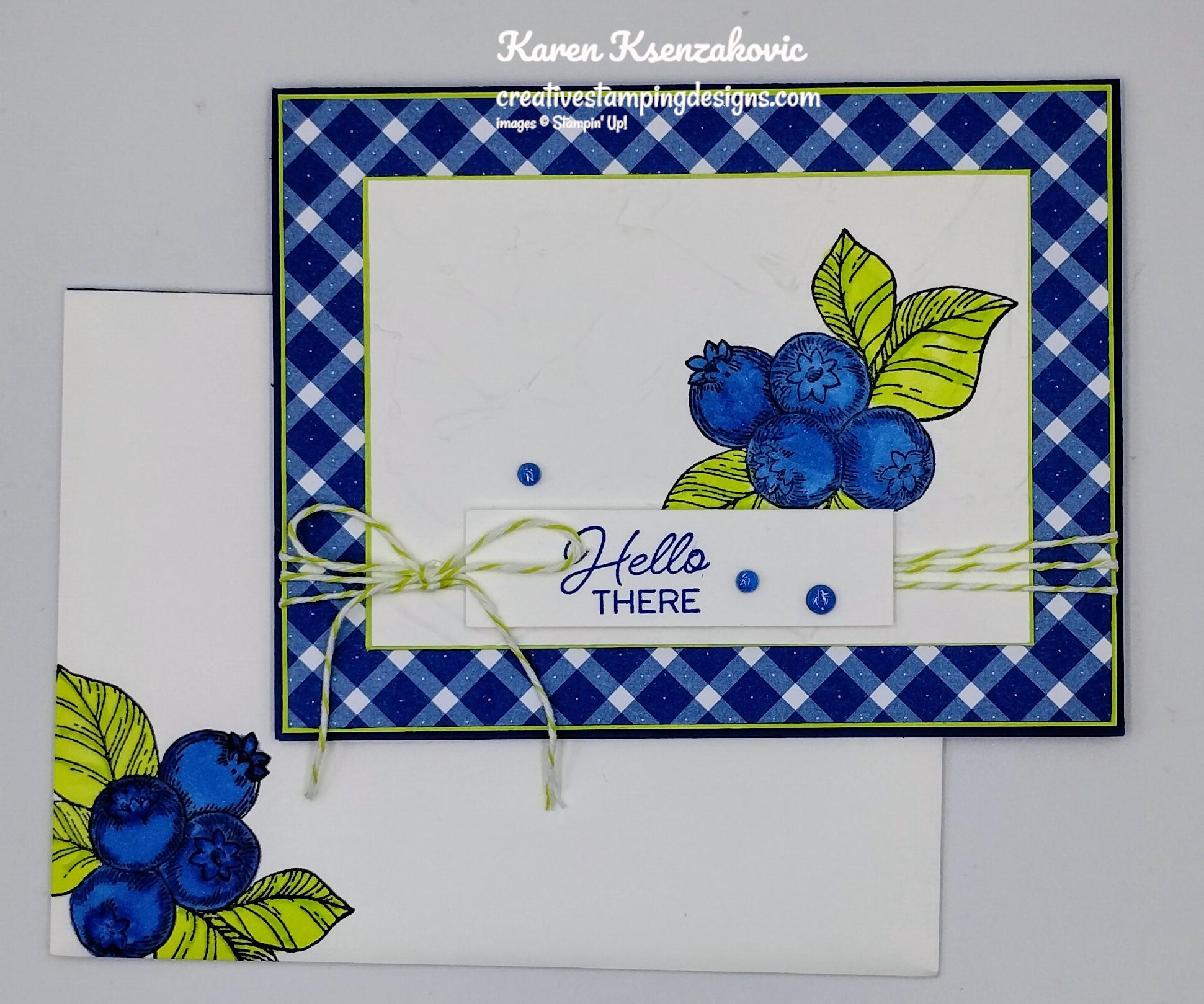 Stampin’ Up! Blueberry Bunches Hello | Creative Stamping Designs