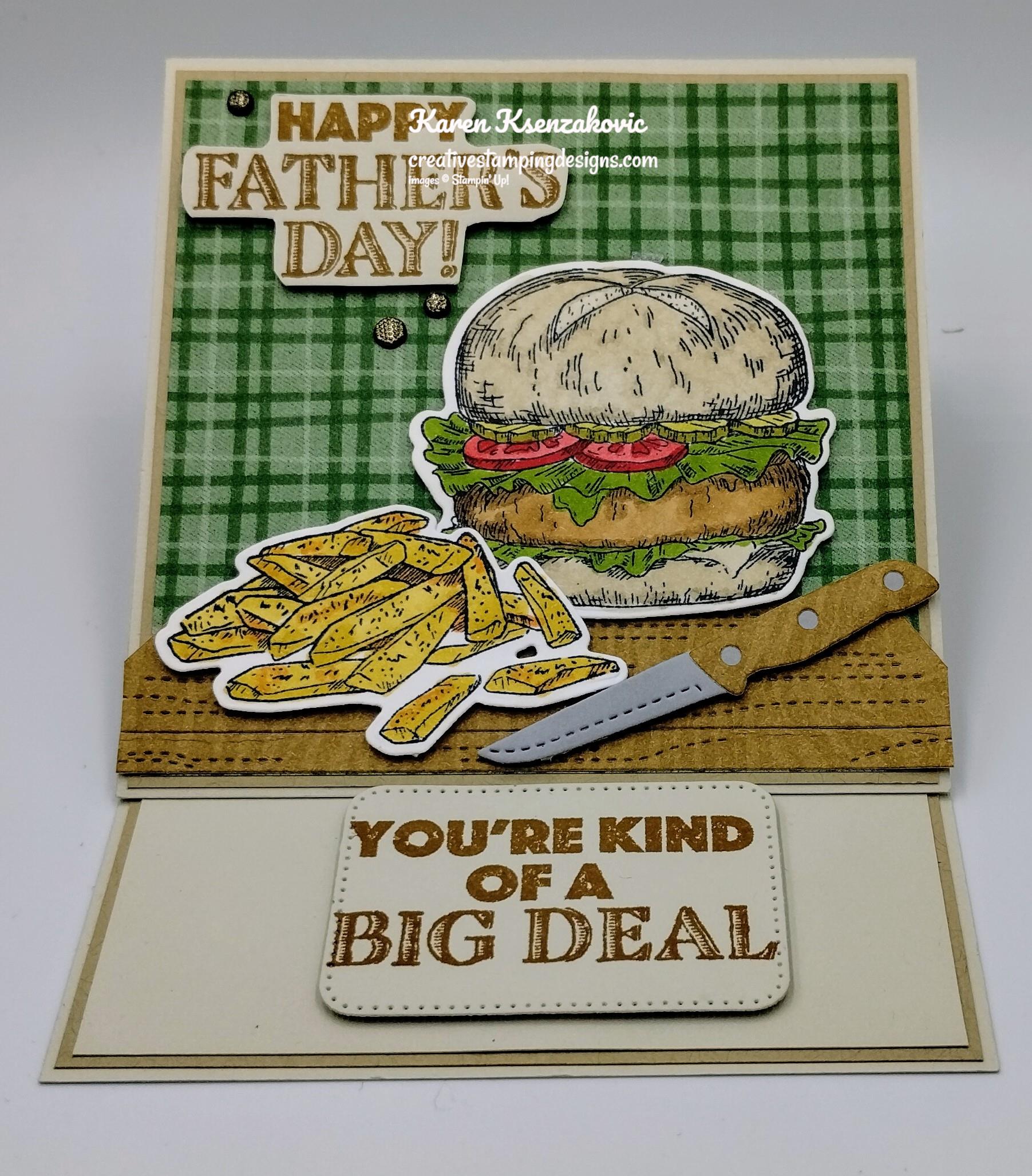 Stampin’ Up! Bistro Burger for Fun Fold Friday | Creative Stamping Designs