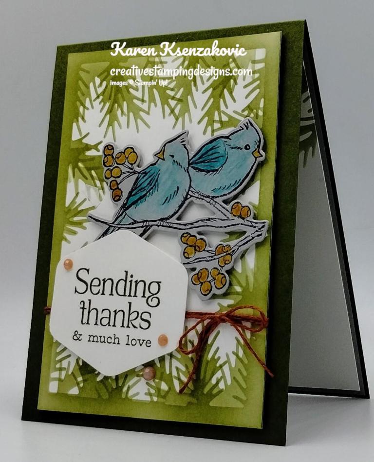 Stampin’ Up! Winterly Tree Tops Thanks | Creative Stamping Designs