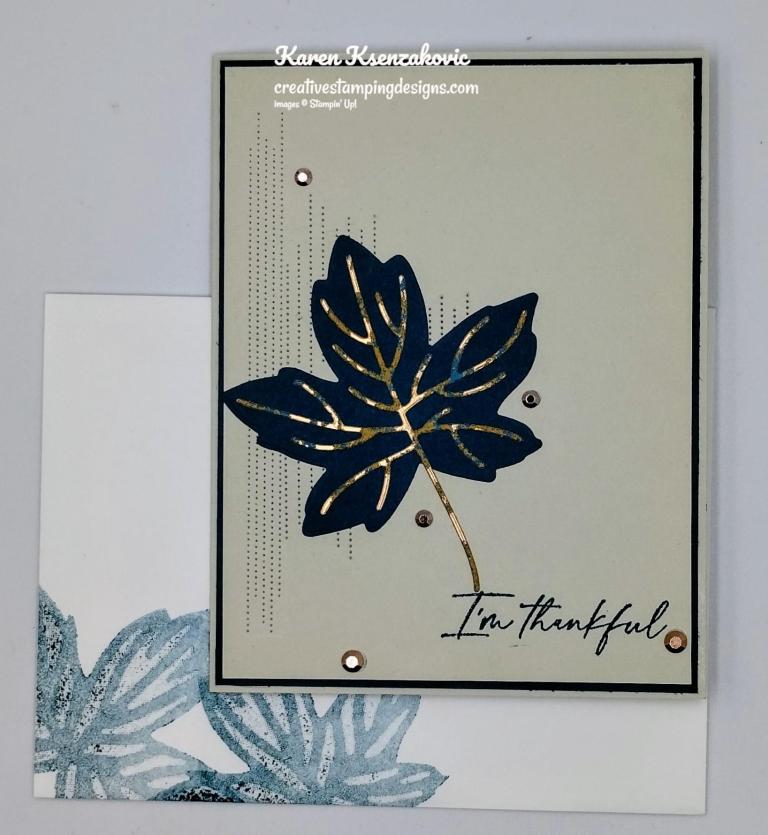Stampin’ Up! Autumn Leaves CAS in Peacock | Creative Stamping Designs