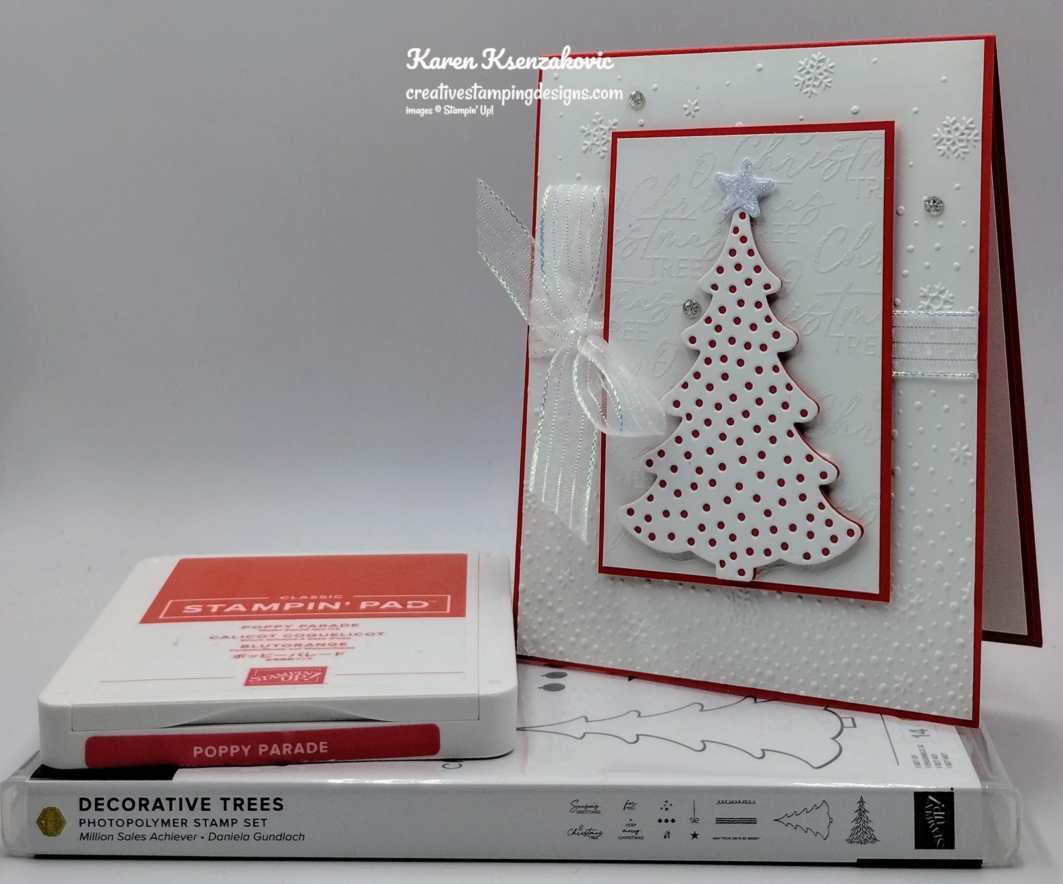 Stampin’ Up! Decorative Trees in Poppy Parade | Creative Stamping Designs