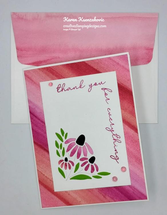 Stampin’ Up! Spring Corners Thank You | Creative Stamping Designs