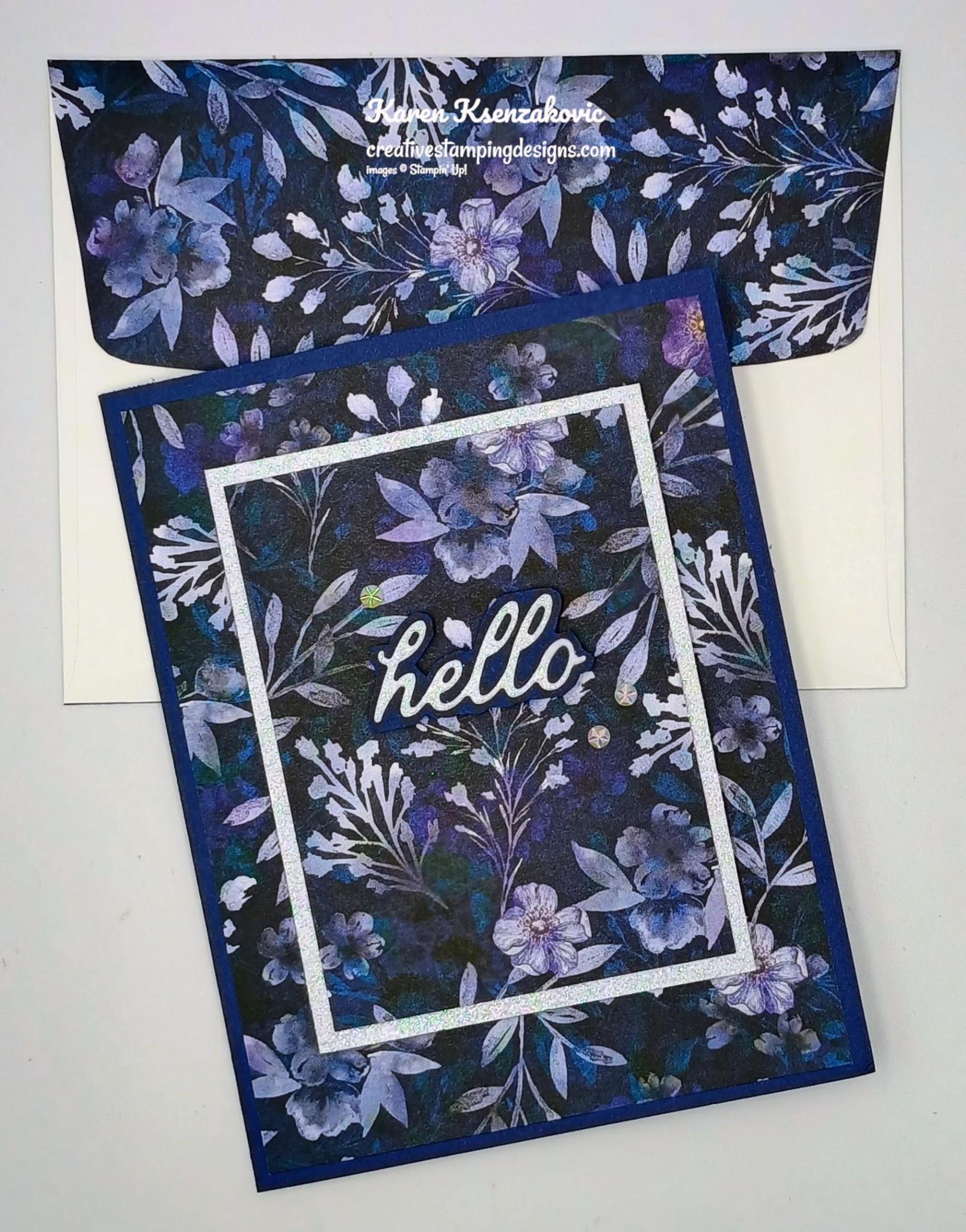 Stampin’ Up! CAS Regal Hello Birthday Card | Creative Stamping Designs