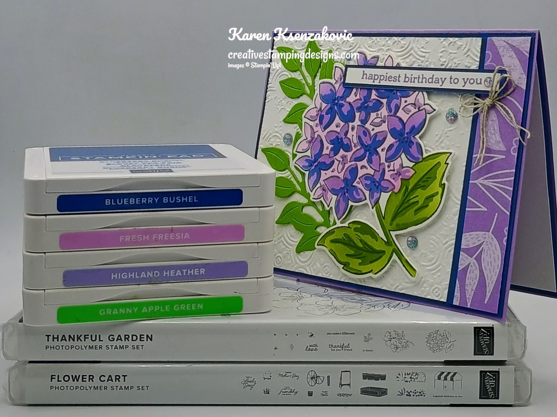 Stampin’ Up! Thankful Garden Purple Hydrangea | Creative Stamping Designs