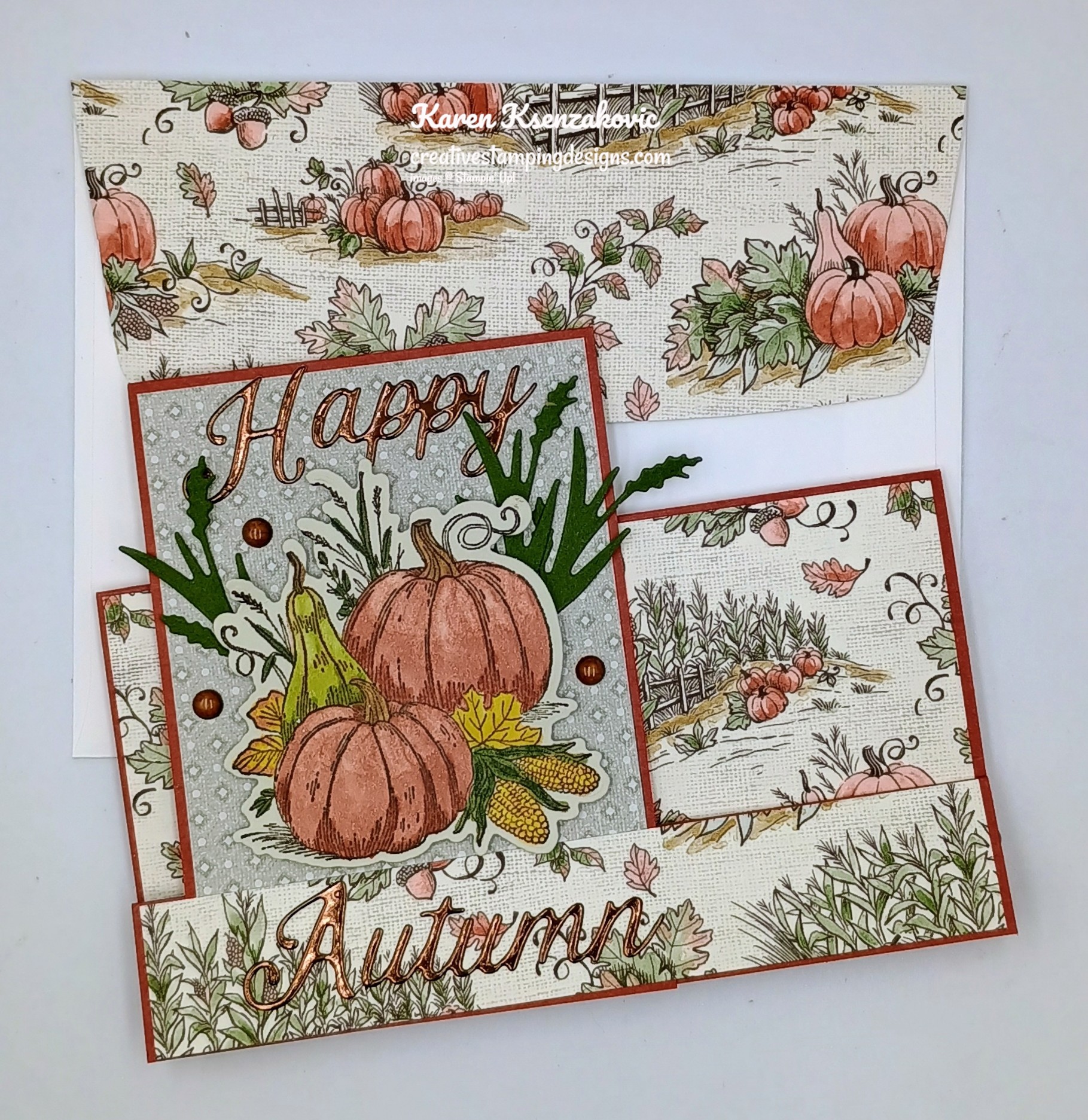 Stampin’ Up! Amber Autumn Fun Fold | Creative Stamping Designs