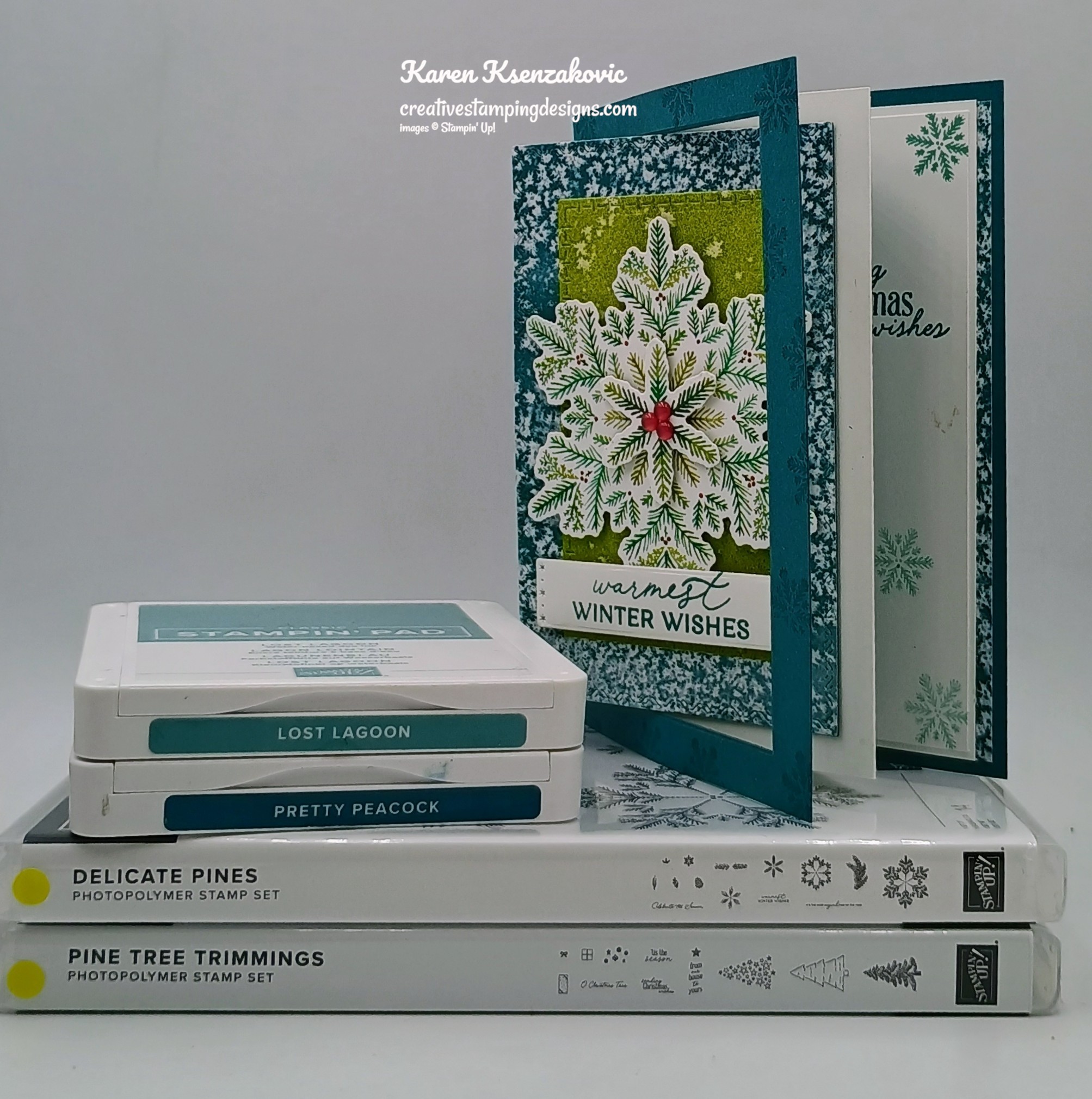 Stampin’ Up! Delicate Pines for Fun Fold Friday | Creative Stamping Designs