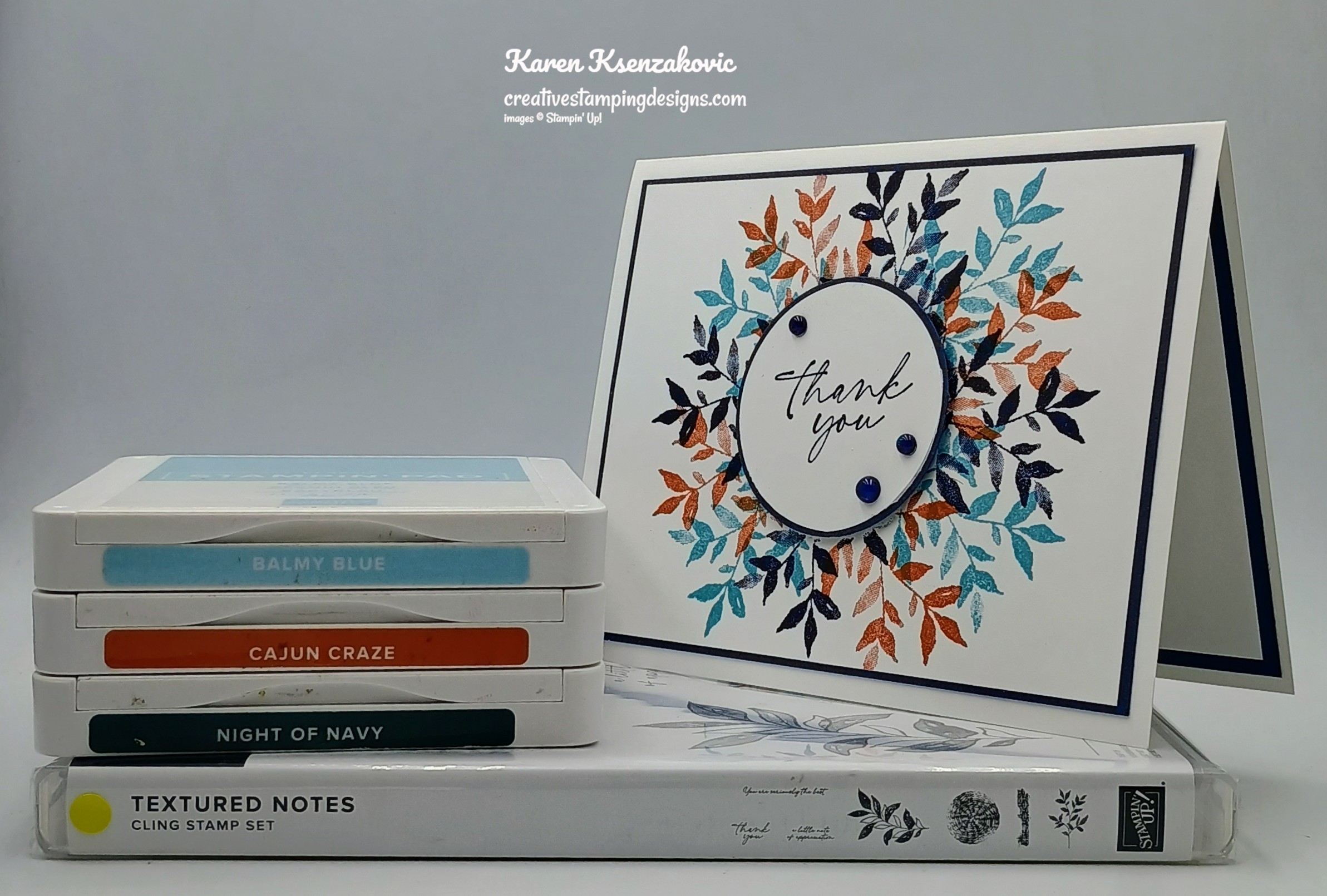 Stampin Up! Textured Notes CAS | Creative Stamping Designs